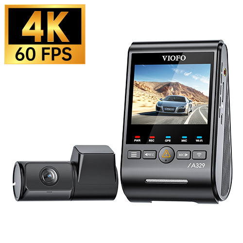 VIOFO A329 2CH First 4K 60FPS Front and 2K Rear Wi-Fi 6 Dash Cam HDR w